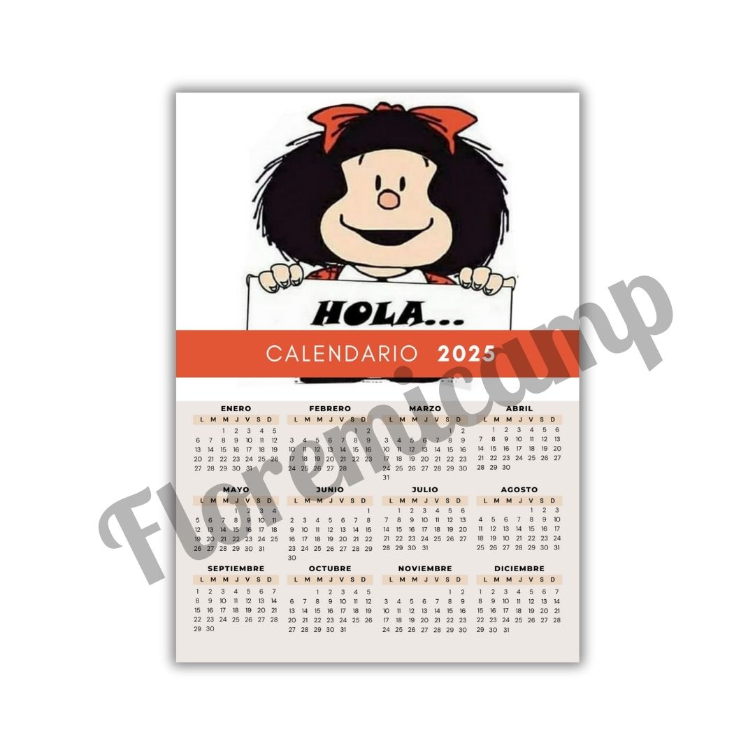 Calendario vertical A4 Mafalda - Floremicamp