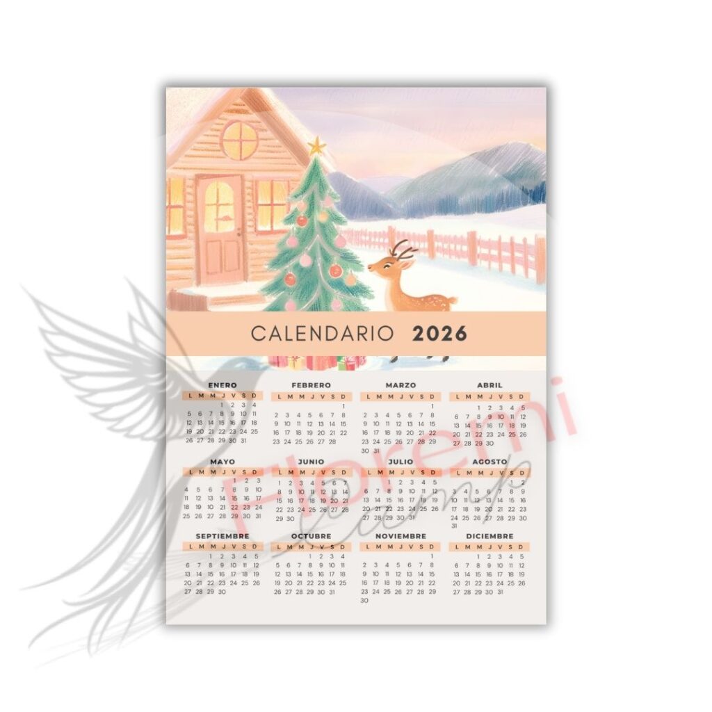 Calendario vertical 2026 A4 Renos - Floremicamp