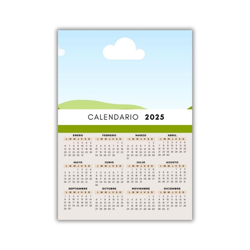 Plantilla Canva - Calendario A4 vertical - Floremicamp