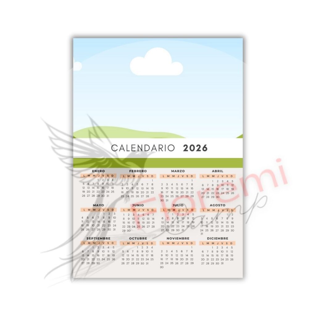 Plantilla Canva - Calendario A4 vertical - Floremicamp