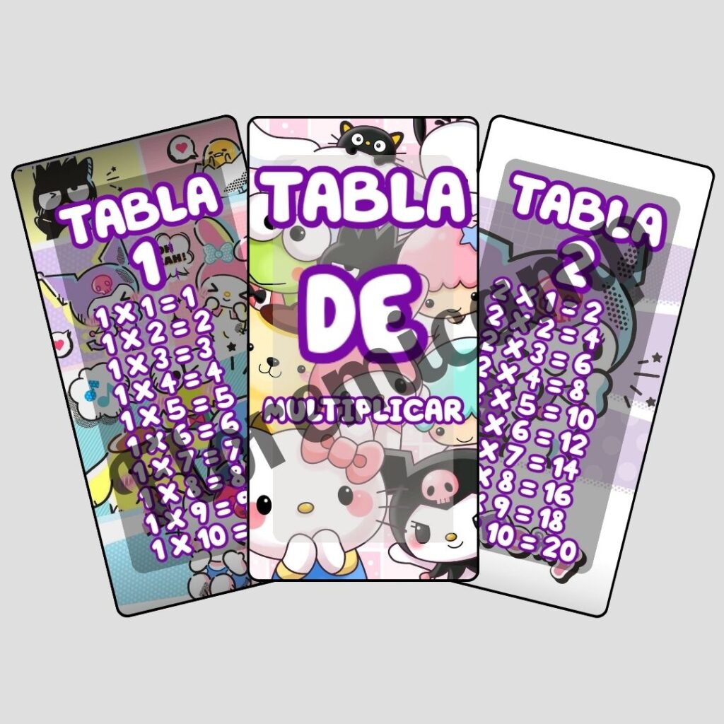 Tablas de Multiplicar Kuromi - Floremicamp